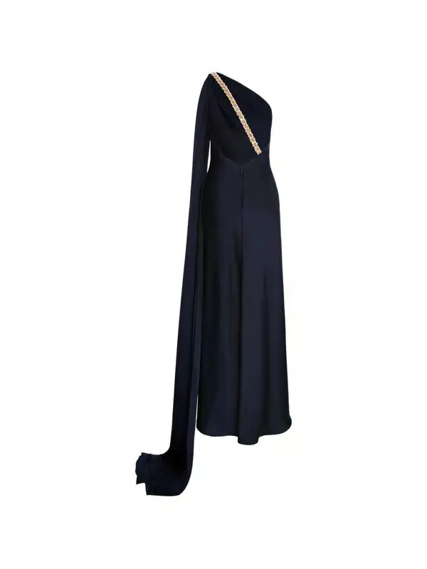 V:PM ATELIER Elle One-shoulder Crystal-embellished Maxi Dress