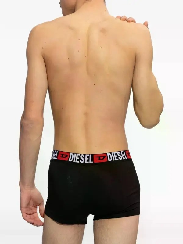 DIESEL® Three-pack Of All-over Logo Waist Boxers - Black