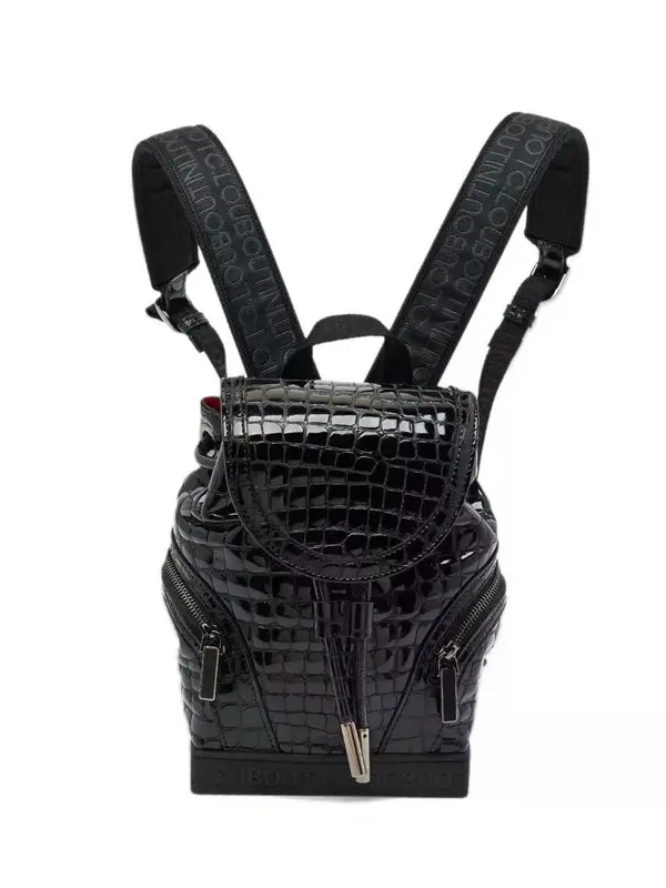 CHRISTIAN LOUBOUTIN Small Explorafunk Crocodile-embossed Backpack