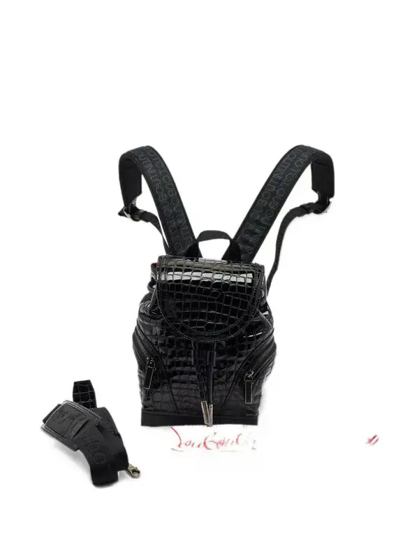 CHRISTIAN LOUBOUTIN Small Explorafunk Crocodile-embossed Backpack