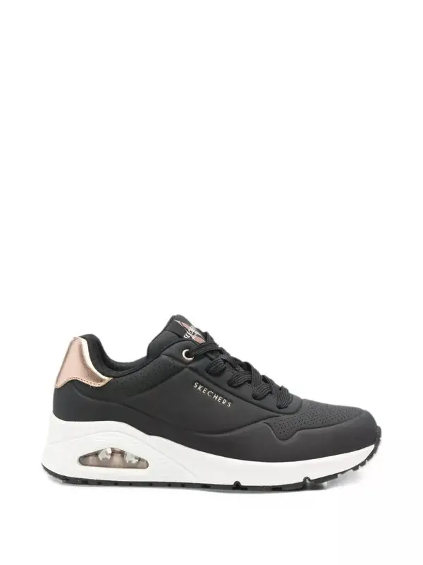 Sketchers Perforated Metallic-panel Sneakers - Black