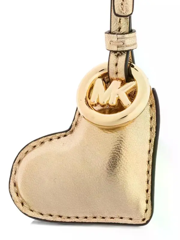 Michael Kors Metallic Puffy Heart Leather Bag Charm