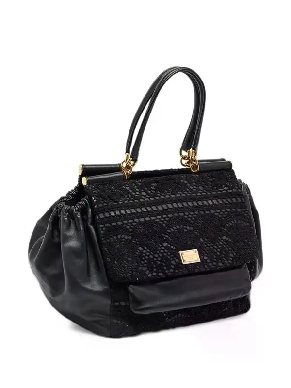 Dolce & Gabbana Sicily Lace Top Tote Bag