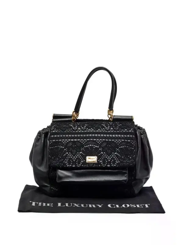 Dolce & Gabbana Sicily Lace Top Tote Bag