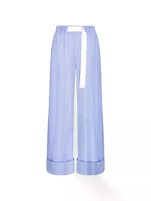 V:PM ATELIER Claudia Crystal-embellished Striped Trousers