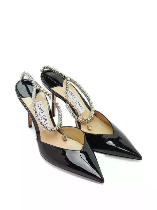 JIMMY CHOO Saeda Crystal Ankle Pumps