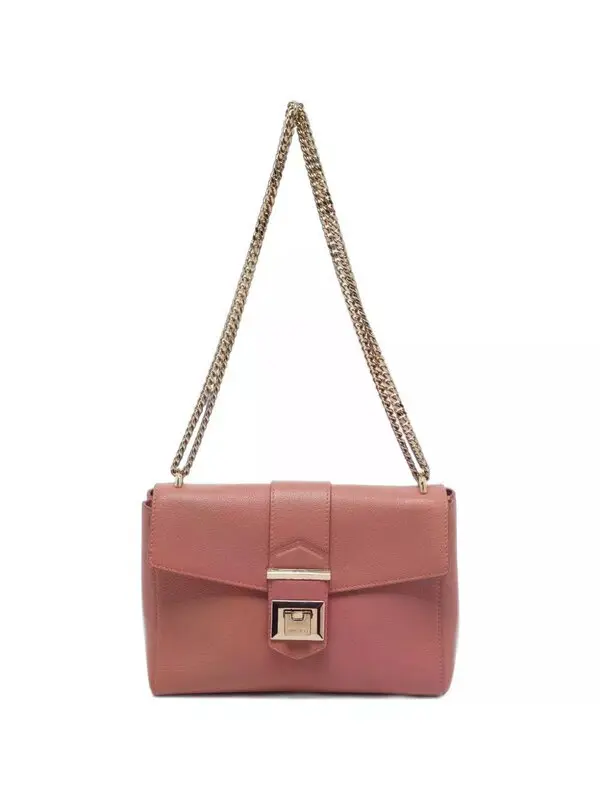 JIMMY CHOO Small Marianne Grained Leather Shoulder Bag - Pink
