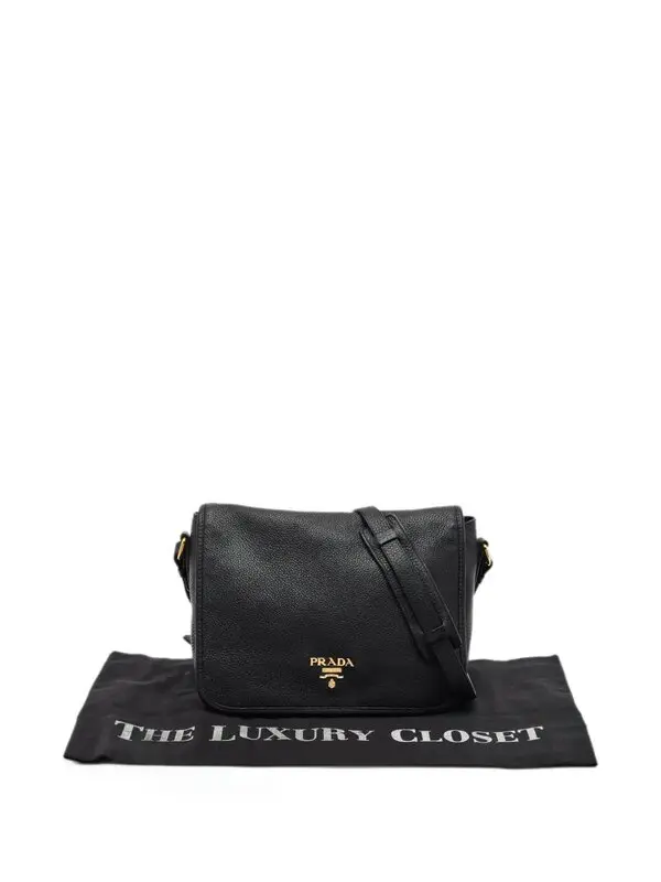 Prada Foldover Leather Shoulder Bag
