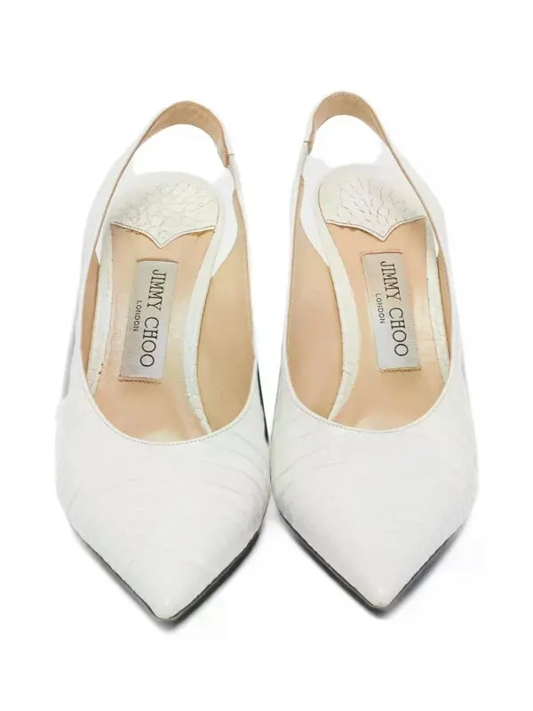 JIMMY CHOO Ivy Crocodile-embossed Slingback Pumps