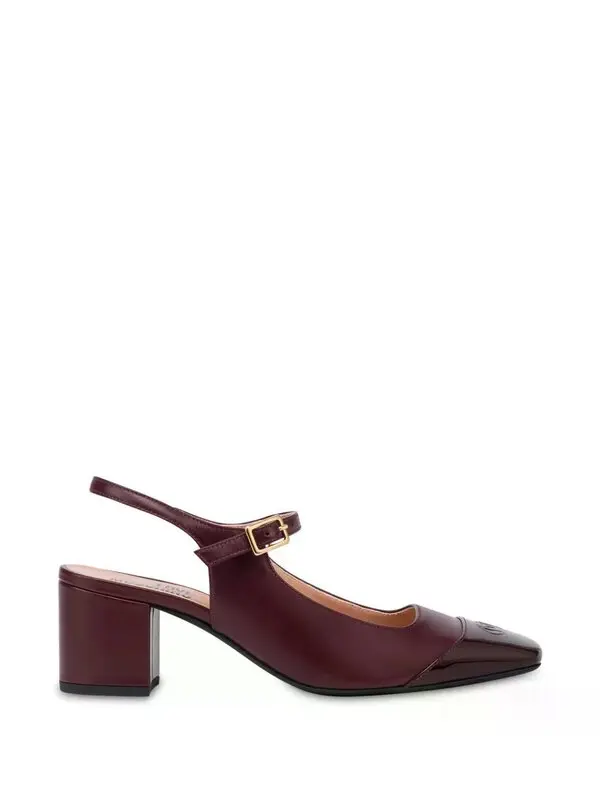 Moschino Logo-embossed Patent-toe Pumps - Red