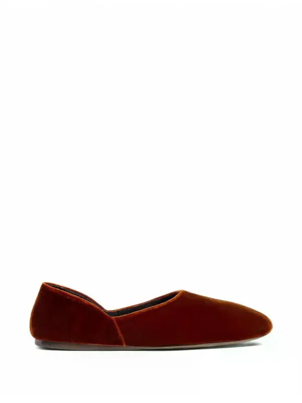 Khaite Jane Ballet Flats In Rust Velvet