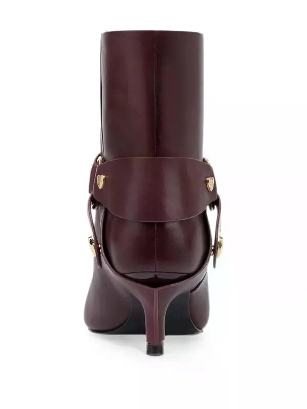 Moschino Heart-embellished Leather Ankle Boots