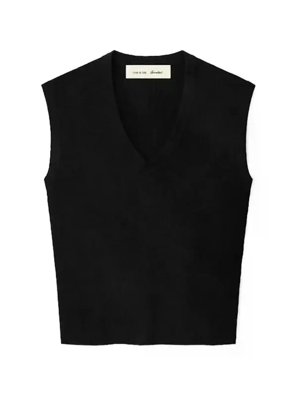 Fear Of God Rib-knit V-neck Cropped Tank Top - Black