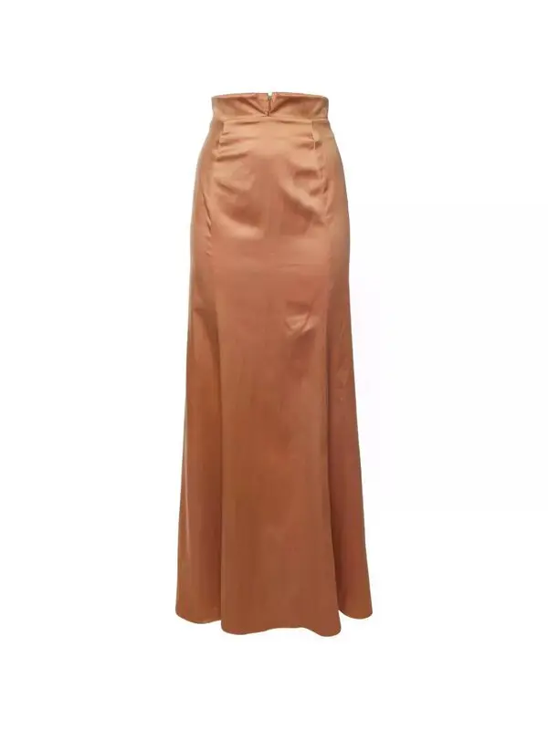 Just Cavalli Satin Fit-and-flare Maxi Skirt - Orange