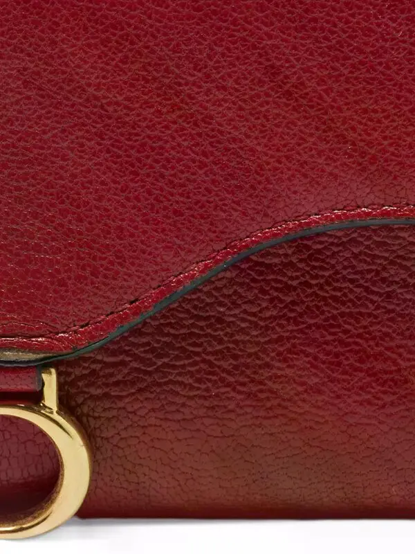 Dior 2023 Saddle Leather Trifold Wallet - Red