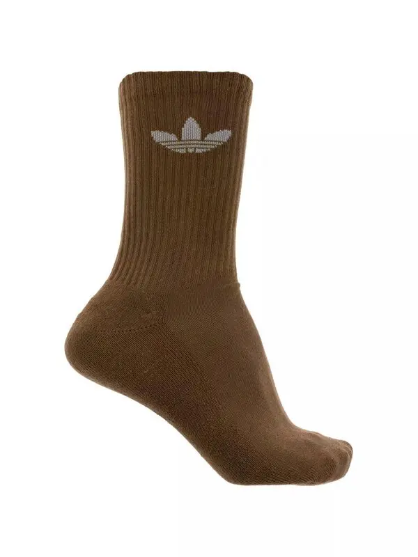 Adidas Logo-embroidered Ribbed Socks