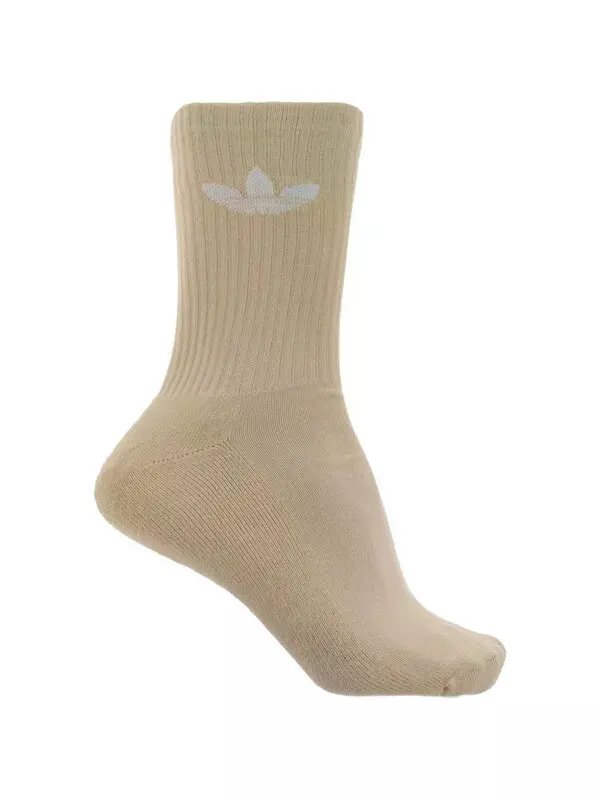 Adidas Logo-embroidered Ribbed Socks