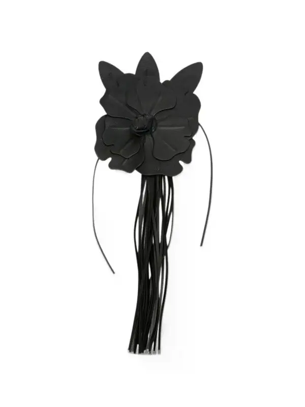 Pinko Floral-appliqué Fringed Keyring