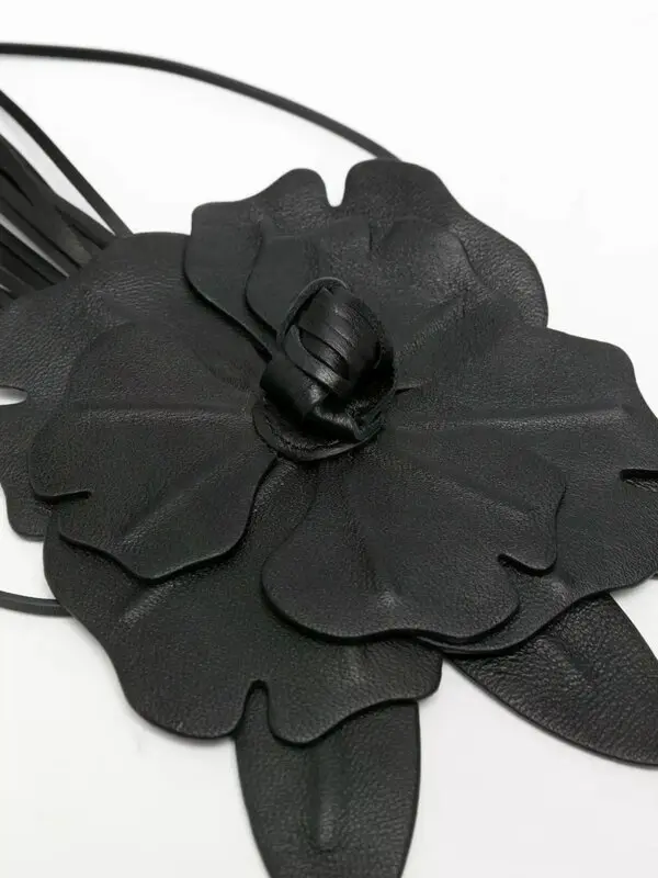 Pinko Floral-appliqué Fringed Keyring