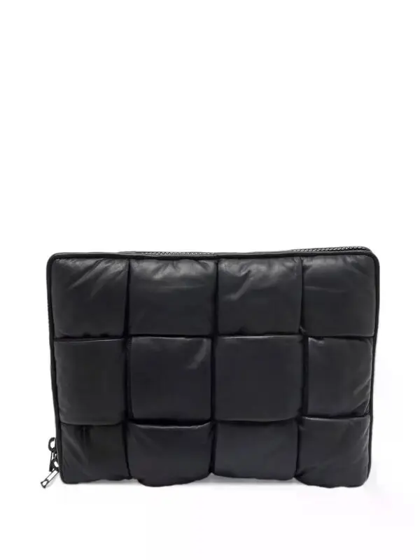 Bottega Veneta Maxi Puffy Intrecciato Laptop Pouch - Black