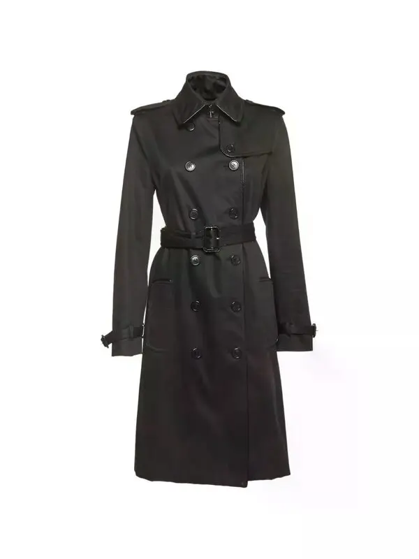 Burberry Double-breasted Gabardine Trench Coat - Black