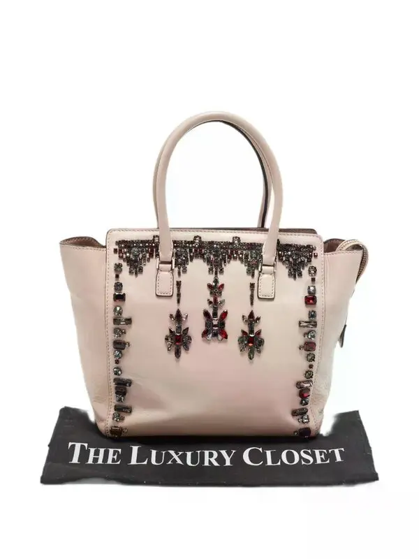 Valentino Garavani Crystal-embellished Trapeze Tote Bag