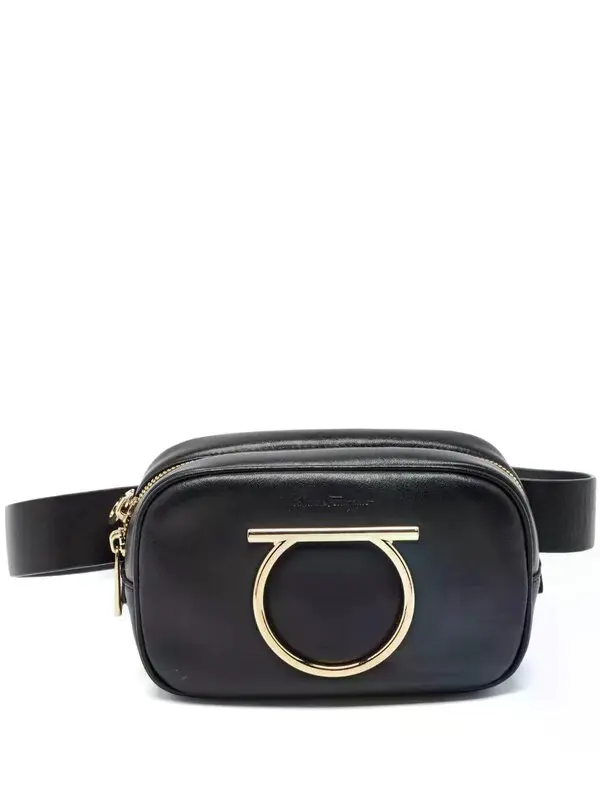 FERRAGAMO Vela Leather Belt Bag - Black