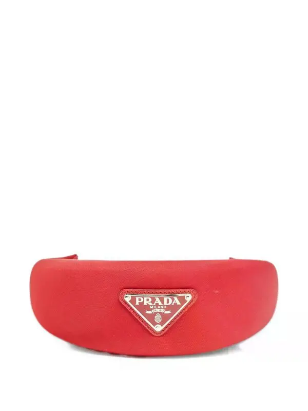 Prada Re-nylon Triangle Logo Padded Headband