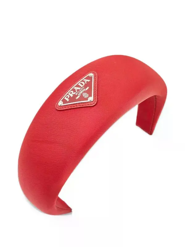 Prada Re-nylon Triangle Logo Padded Headband