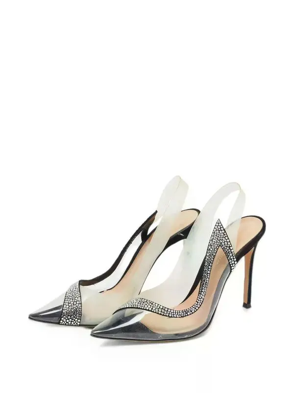 GIANVITO ROSSI Hortensia Crystal-embellished Slingback Pumps