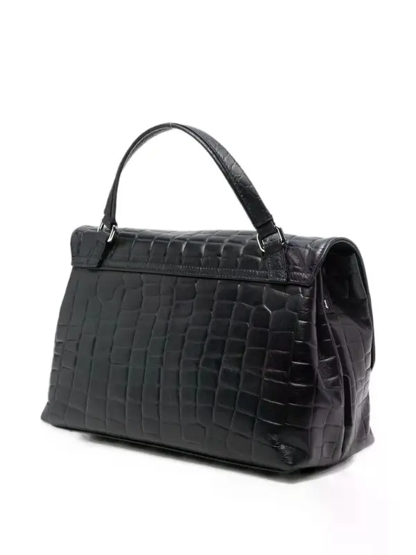 ZANELLATO Postina Croc-effect Tote Bag - Blue