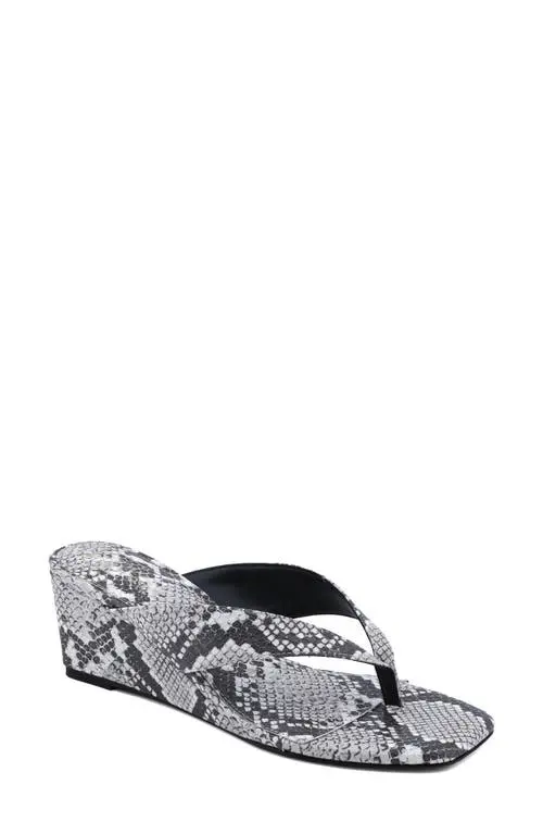 SHU SHOP Jackie Croc Embossed Wedge Sandal - Snake