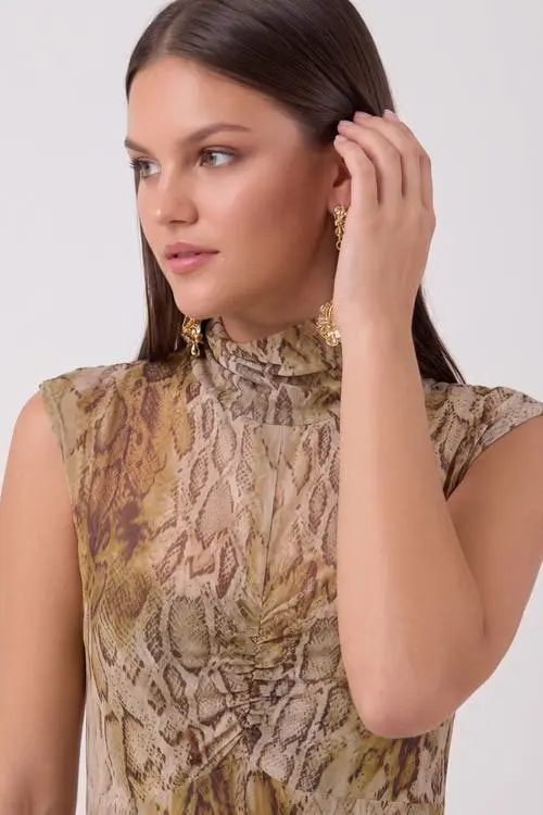Rachel Rachel Roy Junette Mock Neck Godet Midi Dress
