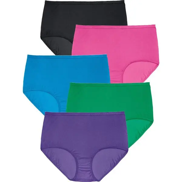 COMFORT CHOICE 5 Pack Classic Silky Nylon Brief - Bright Pack