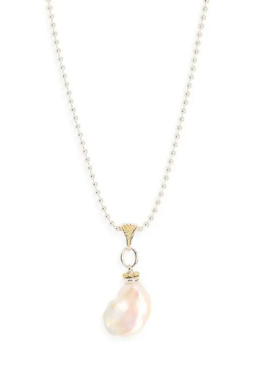 Lagos Luna Baroque Pearl Pendant Necklace - Two-tone