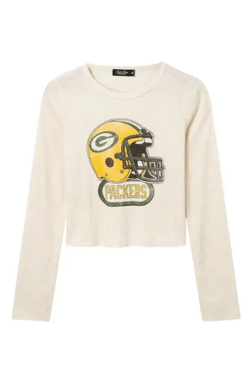 Junk Food Green Bay Packers Long Sleeve Crop Thermal T-shirt - Birch