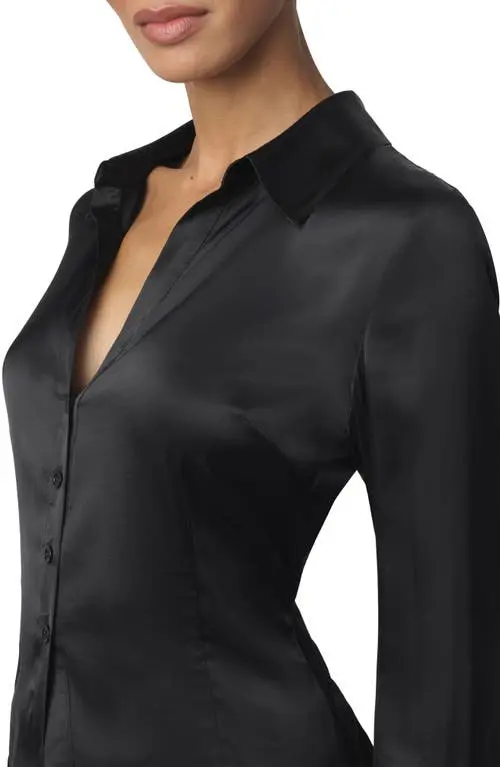 Joe's Jeans Cora Satin Slim Fit Shirt - Black