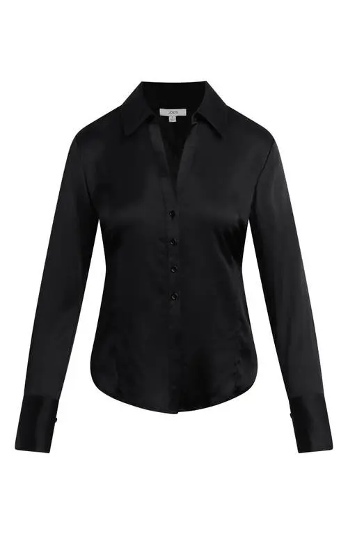 Joe's Jeans Cora Satin Slim Fit Shirt - Black