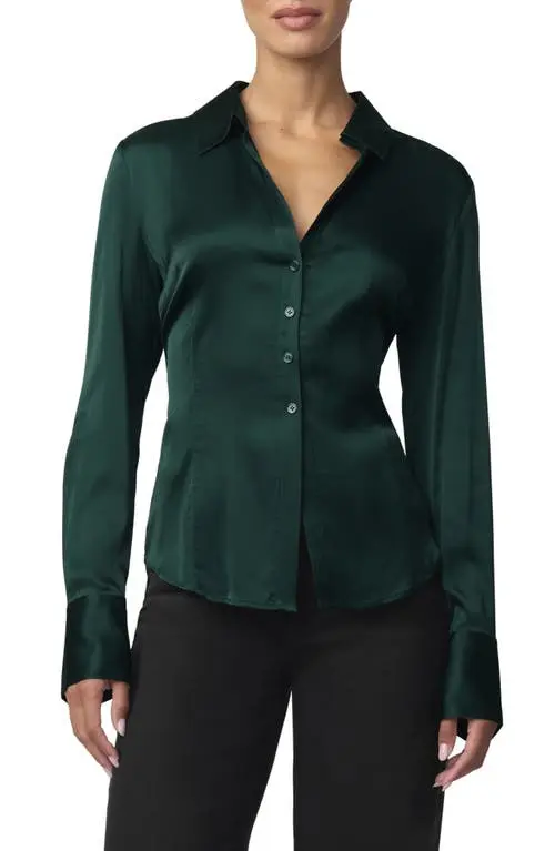 Joe's Jeans Cora Satin Slim Fit Shirt - Pine