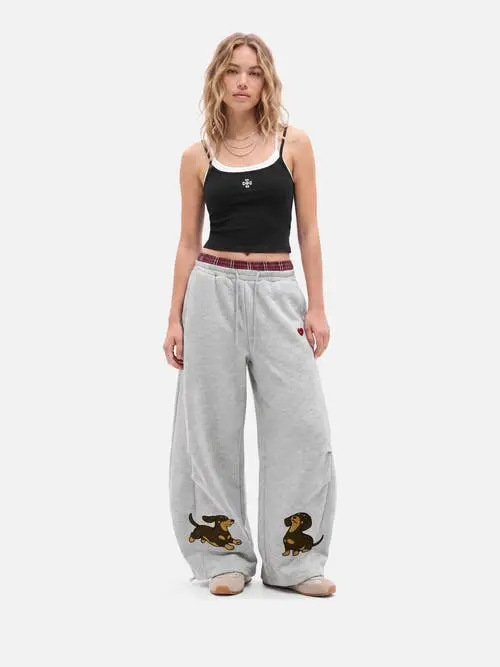 AELFRIC EDEN Dachshund Double Waist Baggy Barrel Sweatpants