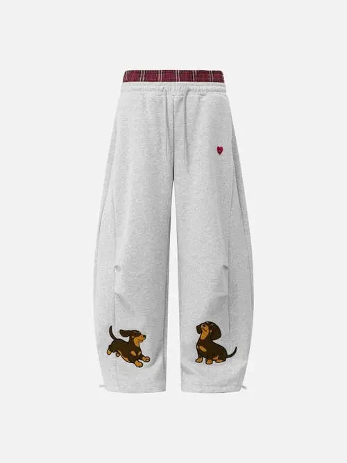 AELFRIC EDEN Dachshund Double Waist Baggy Barrel Sweatpants