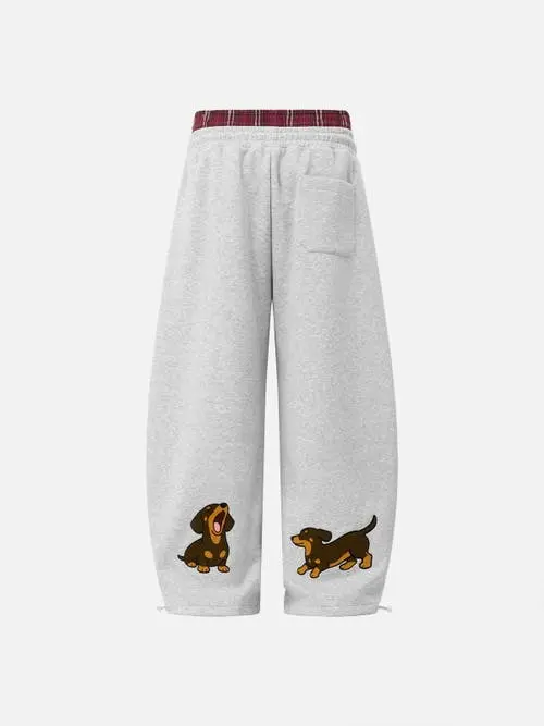 AELFRIC EDEN Dachshund Double Waist Baggy Barrel Sweatpants