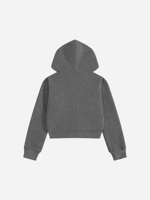 AELFRIC EDEN Studded Cropped Zip-up Hoodie