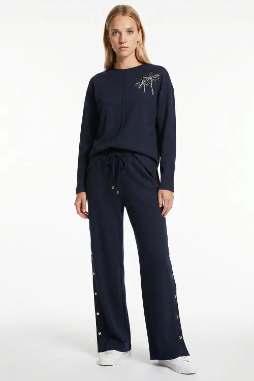 EXQUISE Chevi Side Button Knit Pants