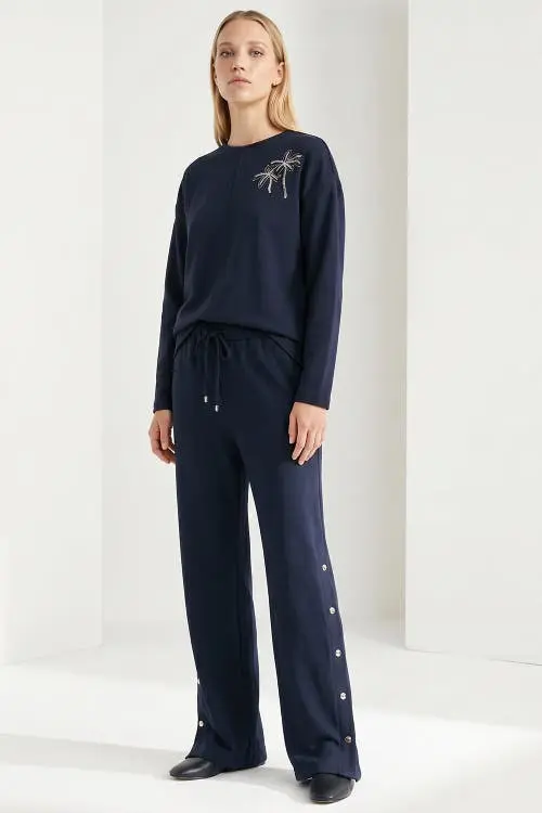 EXQUISE Chevi Side Button Knit Pants