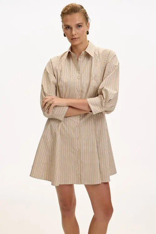EXQUISE Kayli Raglan Sleeve Mini Shirt Dress