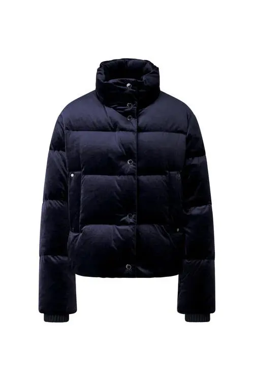 Bogner Oliva Velvet Down Jacket - Navy