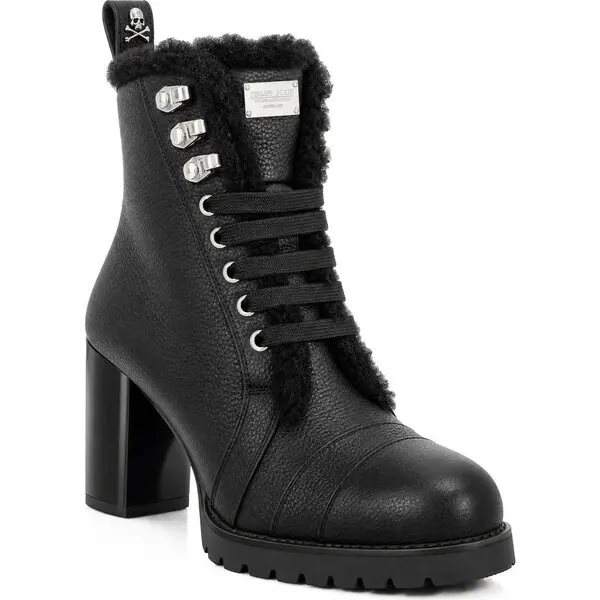 Philipp Plein Leather Boots Lo-heels Fake Fur