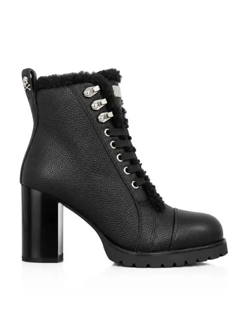 Philipp Plein Leather Boots Lo-heels Fake Fur