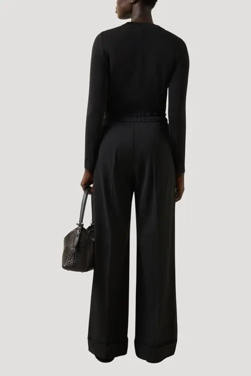 Bogner Elfy Virgin Wool Pleated Pants - Black